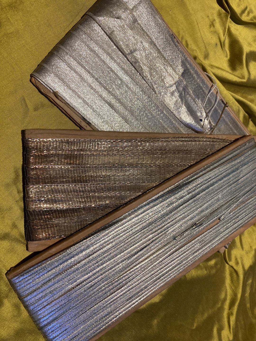 1 Meter X Antique 1920s Silver French Metal Metallic Ribbon Trim ...