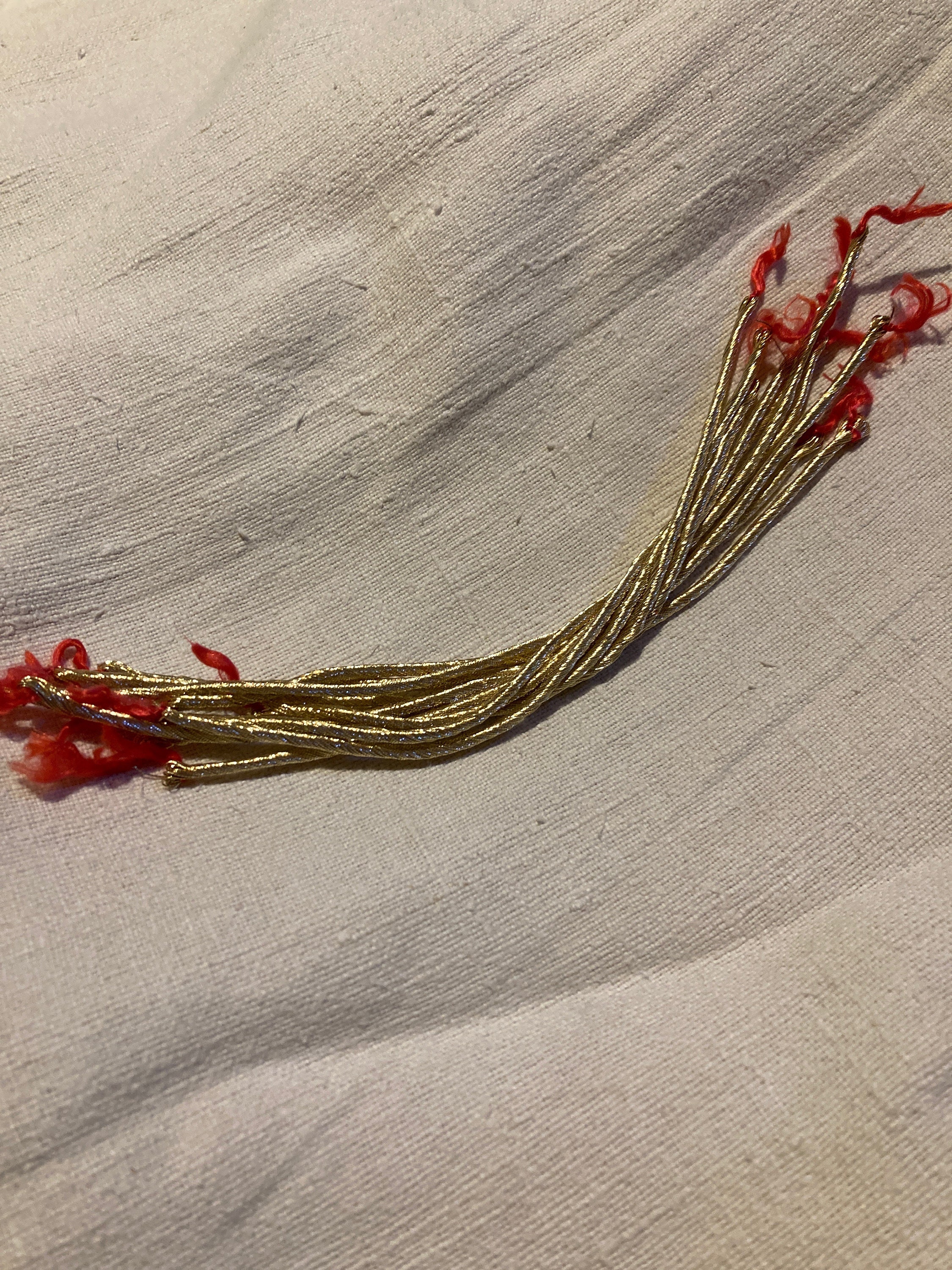 Antique Gold Metal and Silk Embroidery or Beading Thread. From ...
