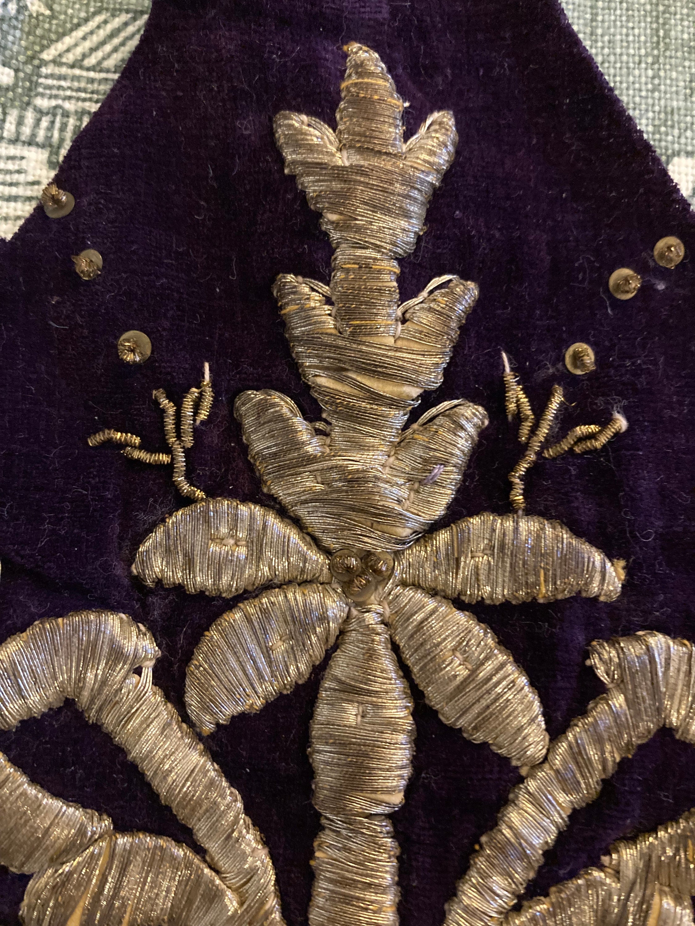 Large 19th Century Antique Gold Metal Thread Appliqué. - Etsy