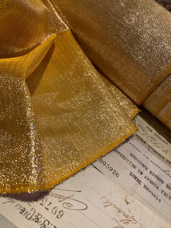 Gold Metallic Stretch Lurex Glitter Fabric, Shimmer Fabric for Apparel ...