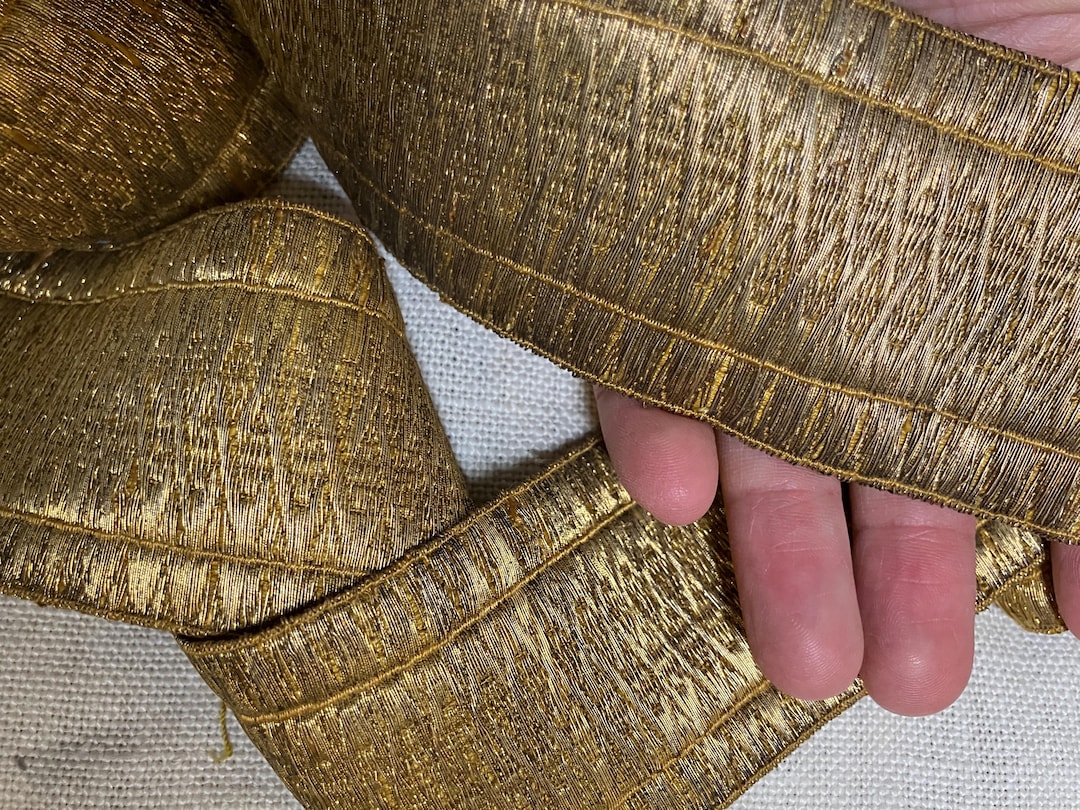 1.1 Meters Antique Gold Metal Thread Trim Braid. - Etsy
