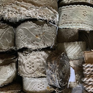 1920s Antique Silver Metallic Embroidery Thread. 3 Widths and Tones ...
