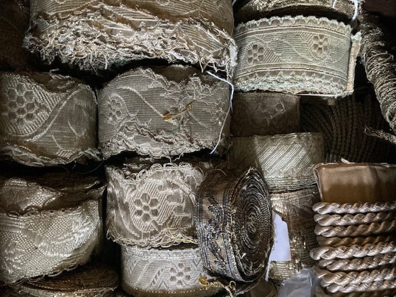 2.1 Meters of 1920s Antique Gold Metallic Lace Flapper Dress Hem. 15cm ...