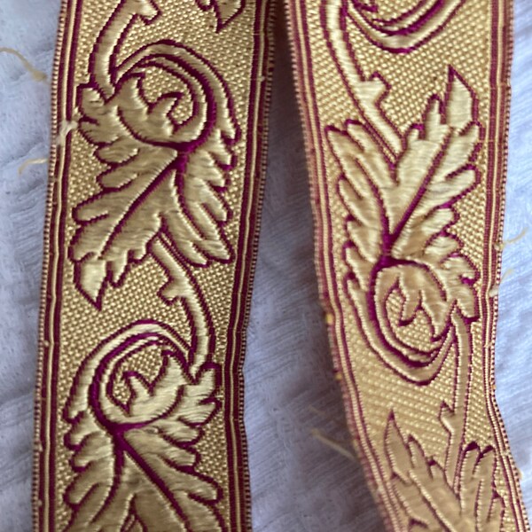 18th Century Antique Venetian Gold and Red Velvet Banner Appliqué - Etsy