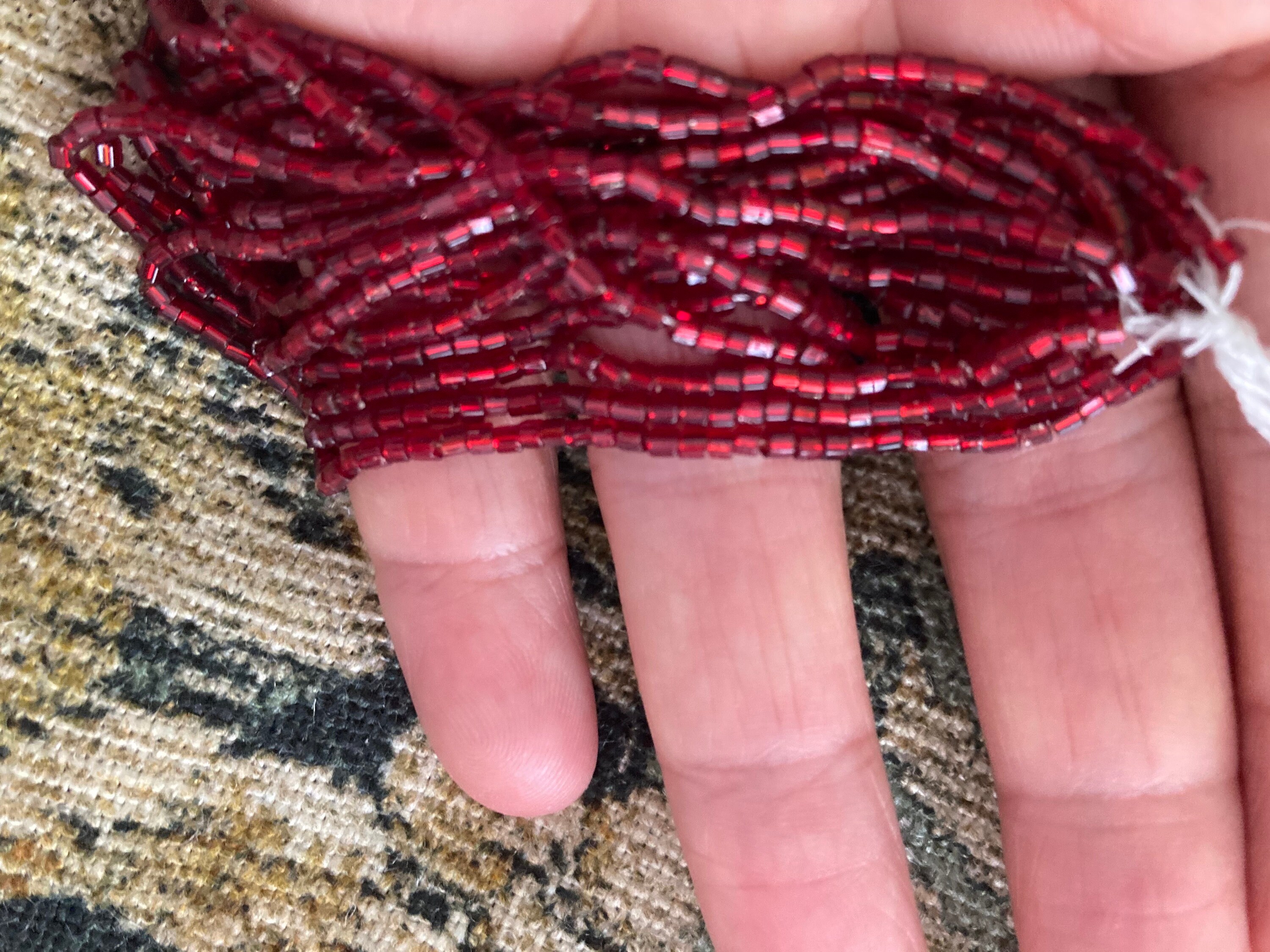 Antique Glass Tiny Ruby Beads Bunch - Etsy