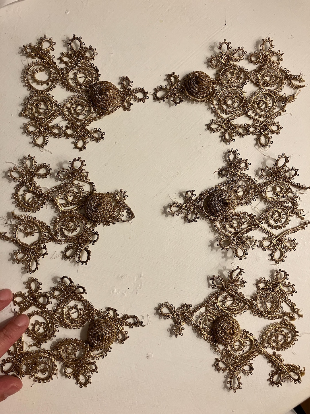 Exquisite Antique Gold Metal Thread Set of 6 Appliqué Frogging - Etsy