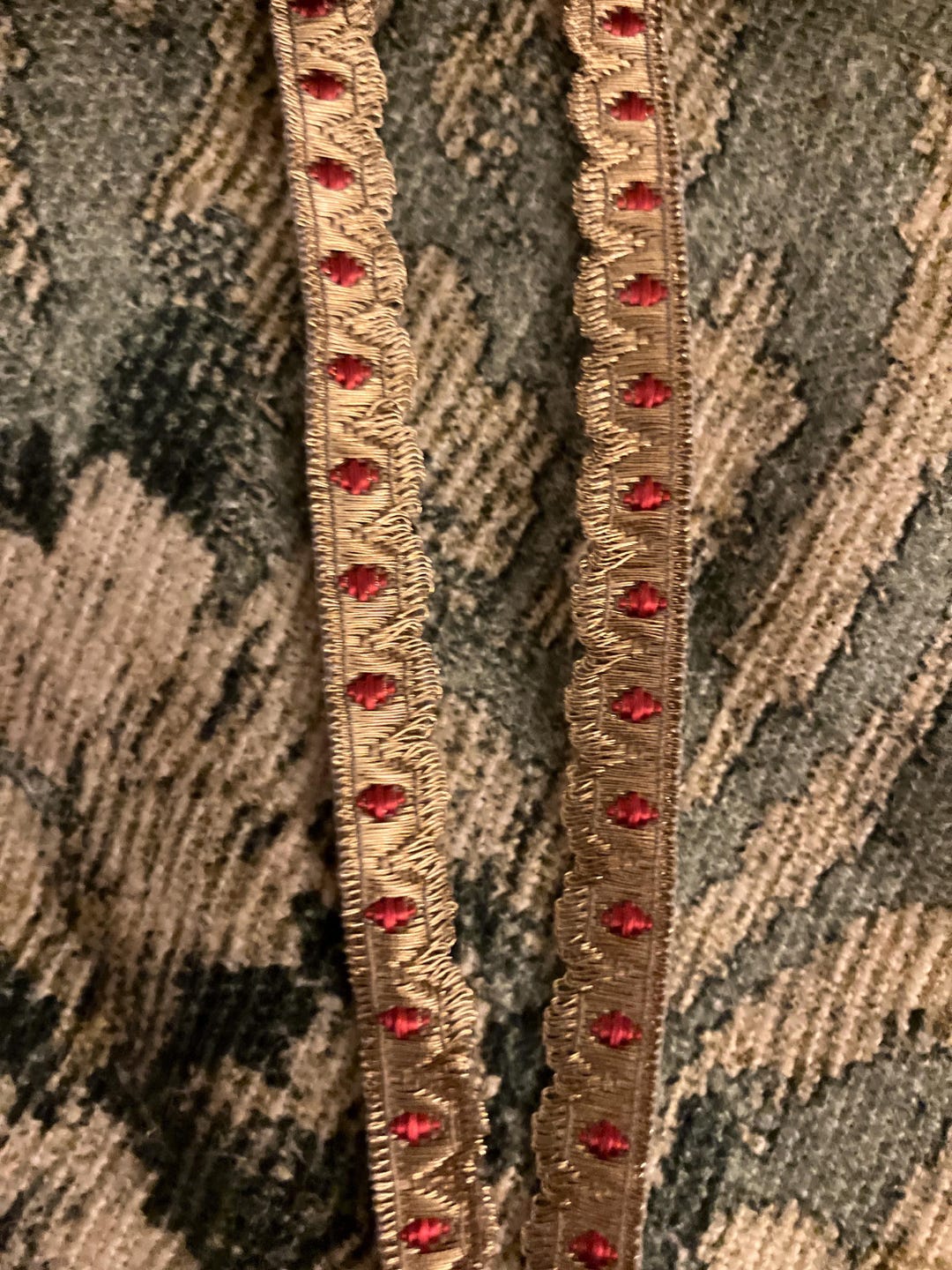 Vintage Gold/red Metallic Ribbon Trim - Etsy