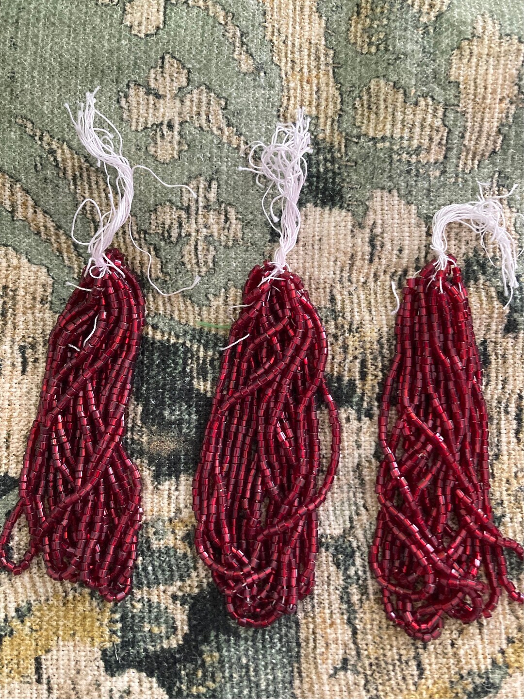 Antique Glass Tiny Ruby Beads Bunch - Etsy