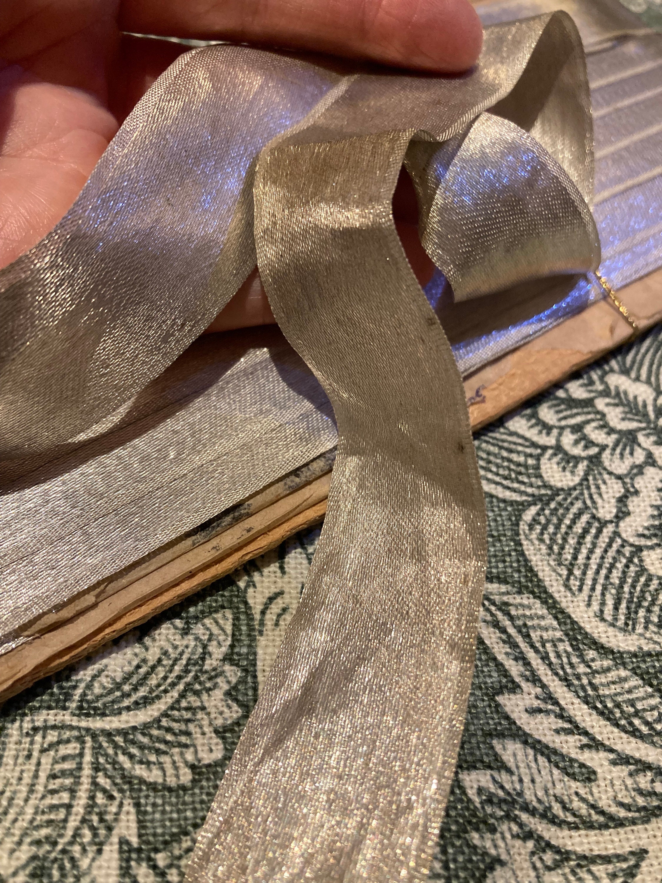 1 Meter of Exquisite Quality 1920s French Subtle Silver Metallic Lame ...