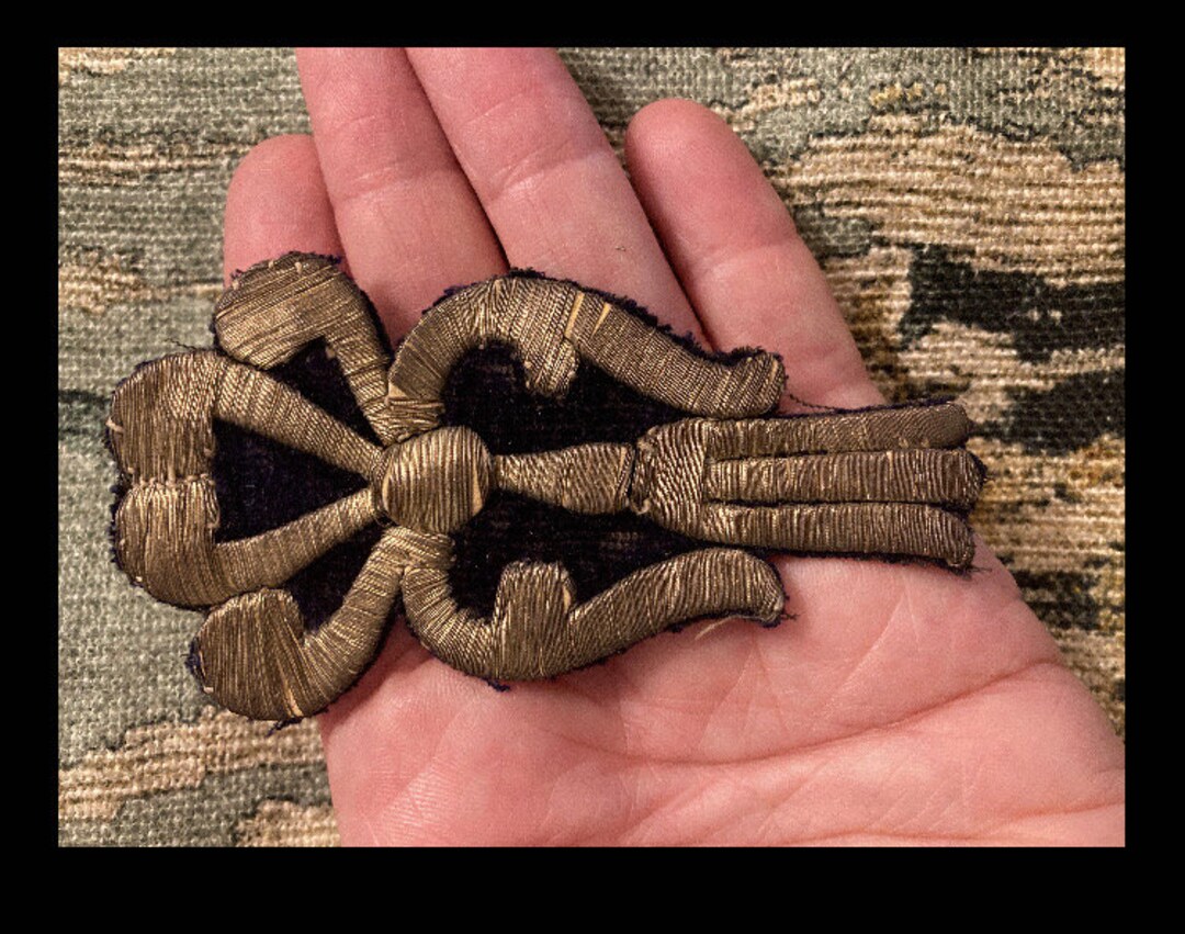 Antique Large Gold Metal Thread Appliqué. 9cm - Etsy