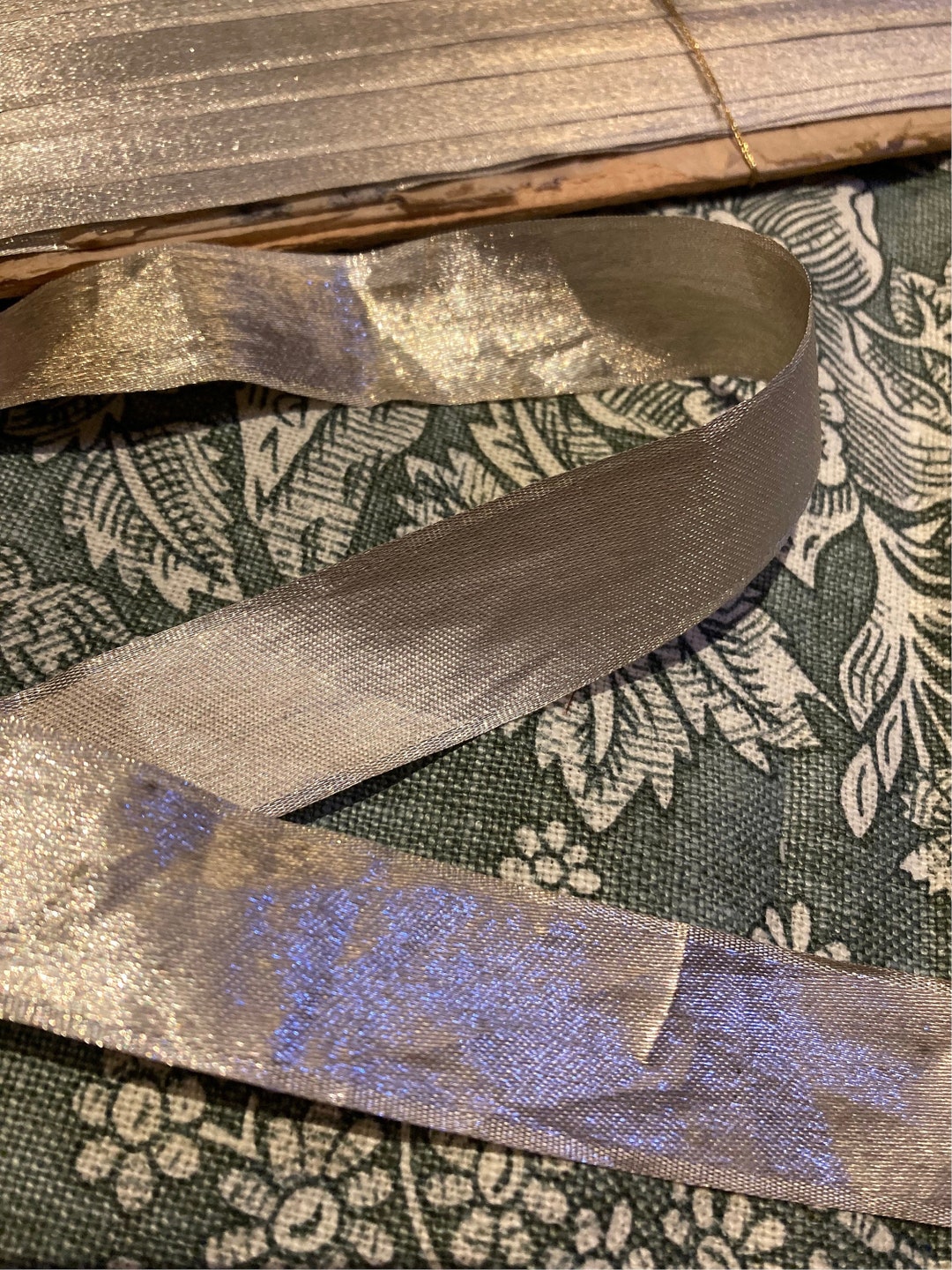 1 Meter of Exquisite Quality 1920s French Subtle Silver Metallic Lame ...