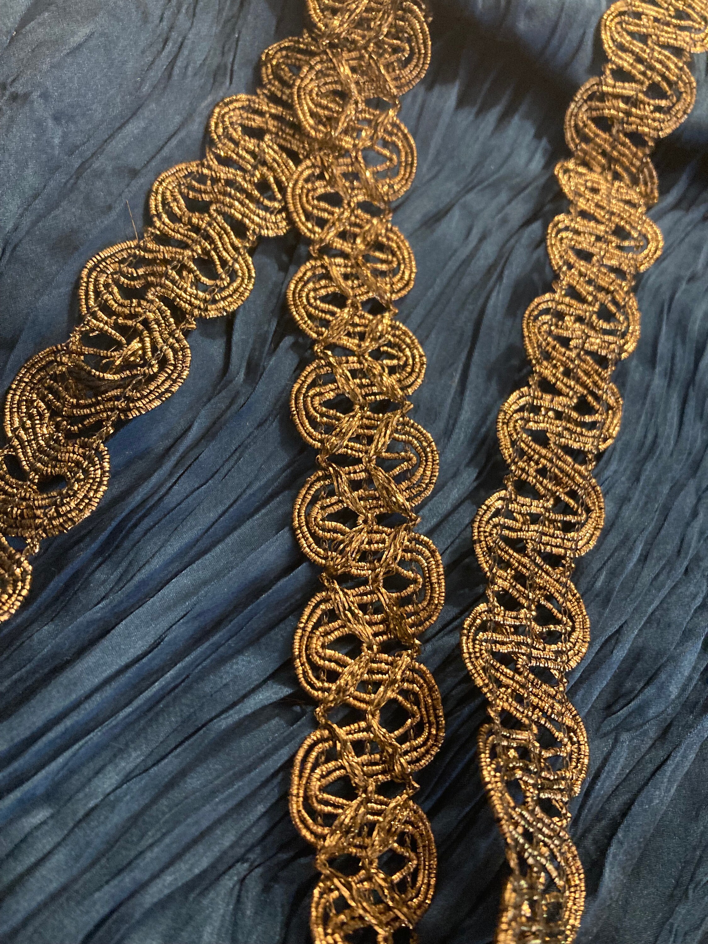 1 Meter of Vintage Italian Gold Metallic Braid Trim. - Etsy