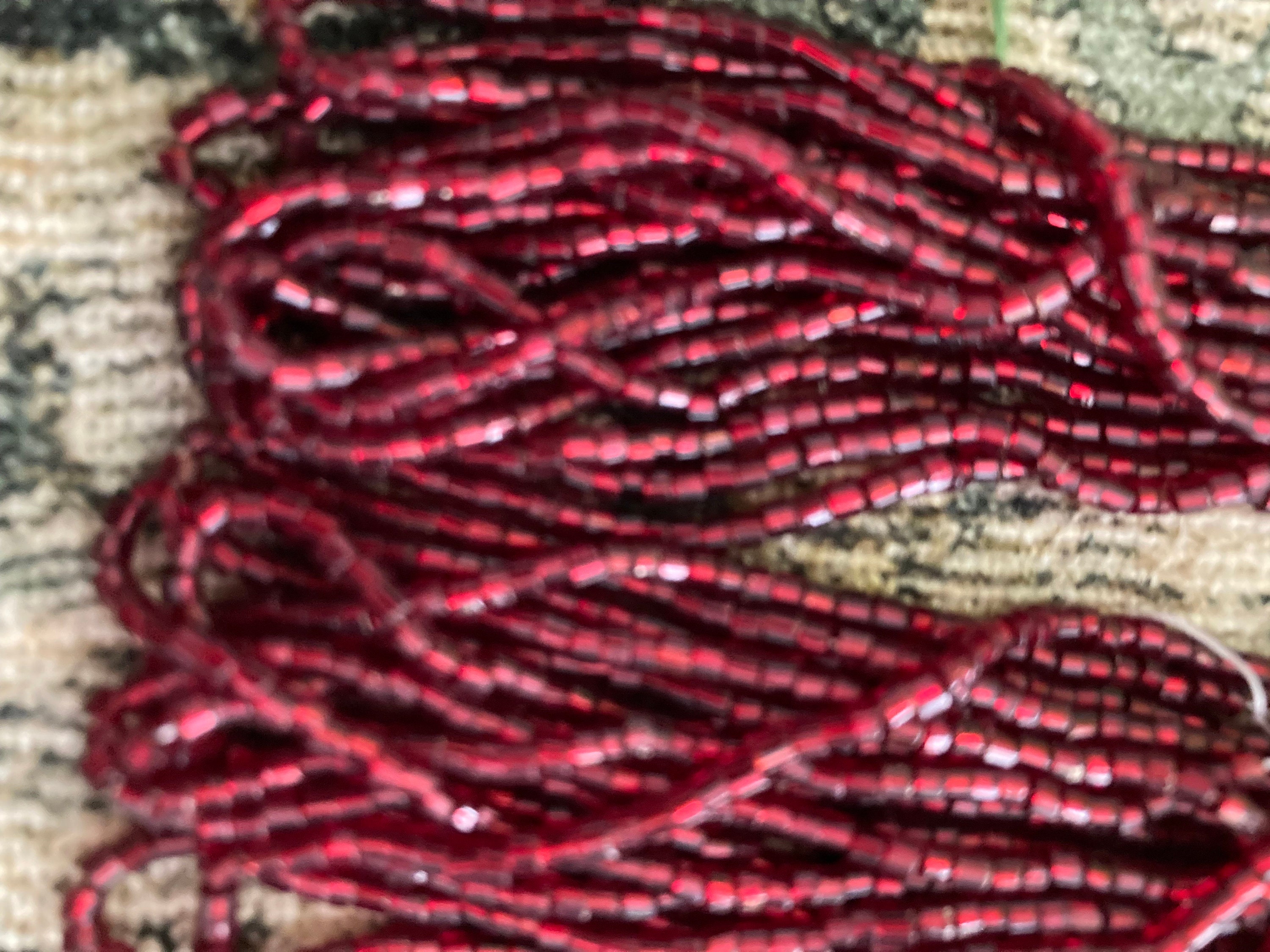 Antique Glass Tiny Ruby Beads Bunch - Etsy