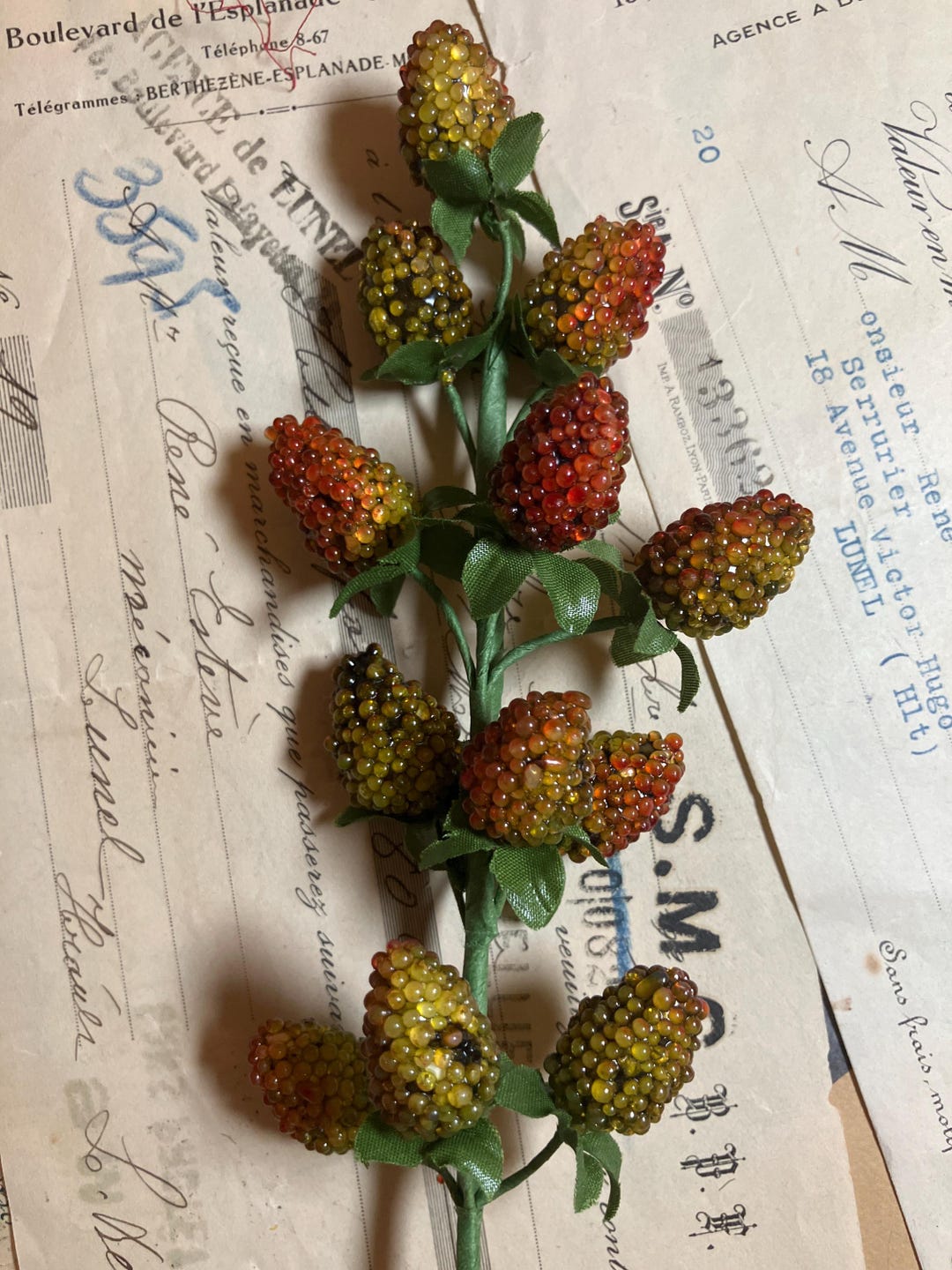 1 Vintage Posey of Glass Strawberries - Corsage - Etsy