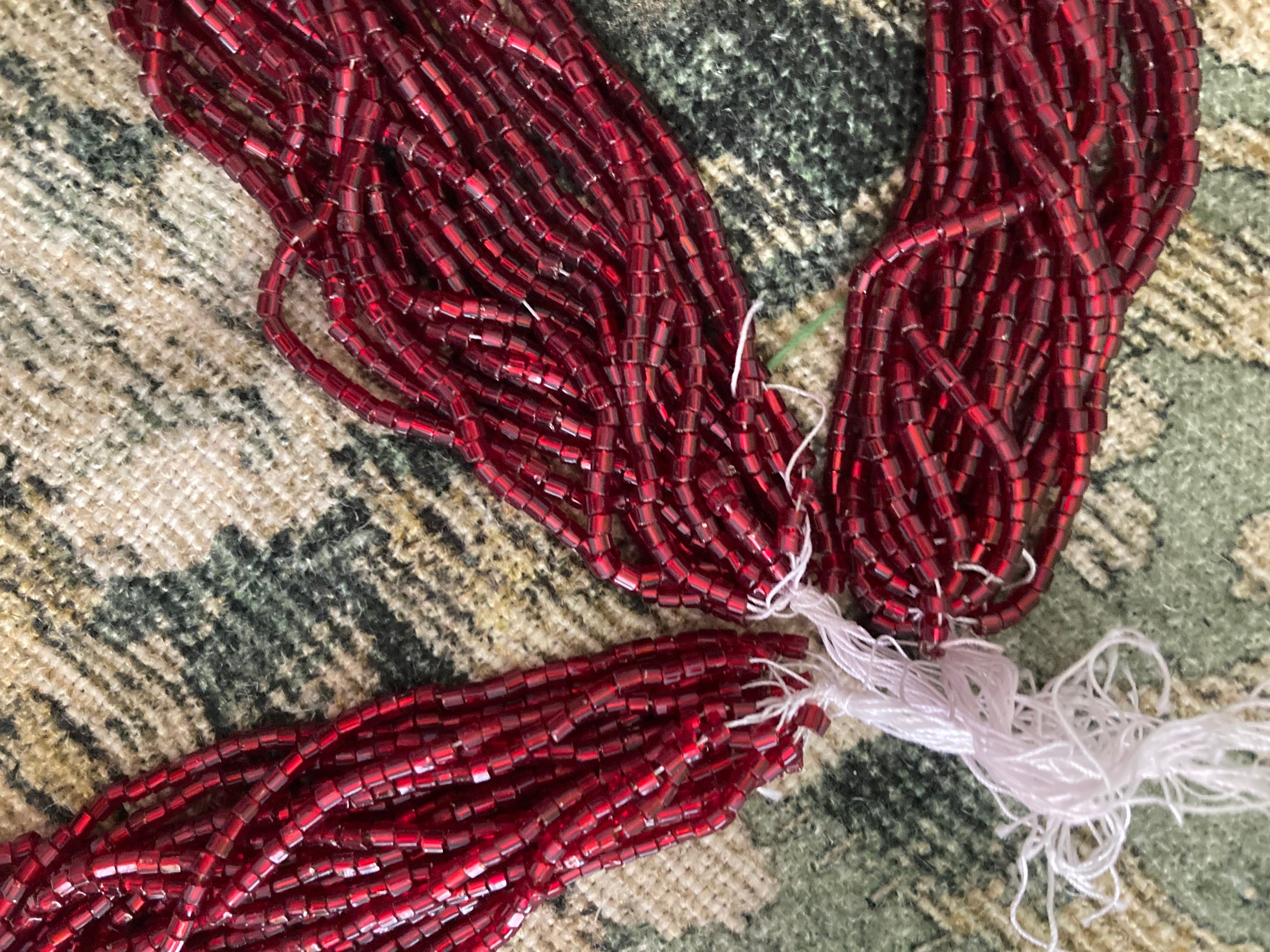 Antique Glass Tiny Ruby Beads Bunch - Etsy