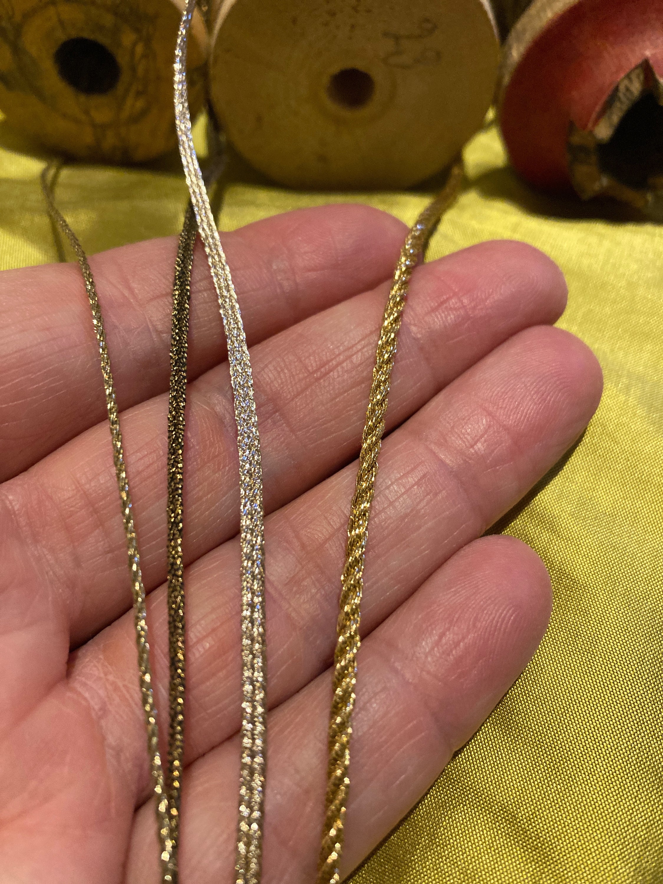 1920s Antique Gold Metallic Embroidery Thread. 4 Widths and Tones ...