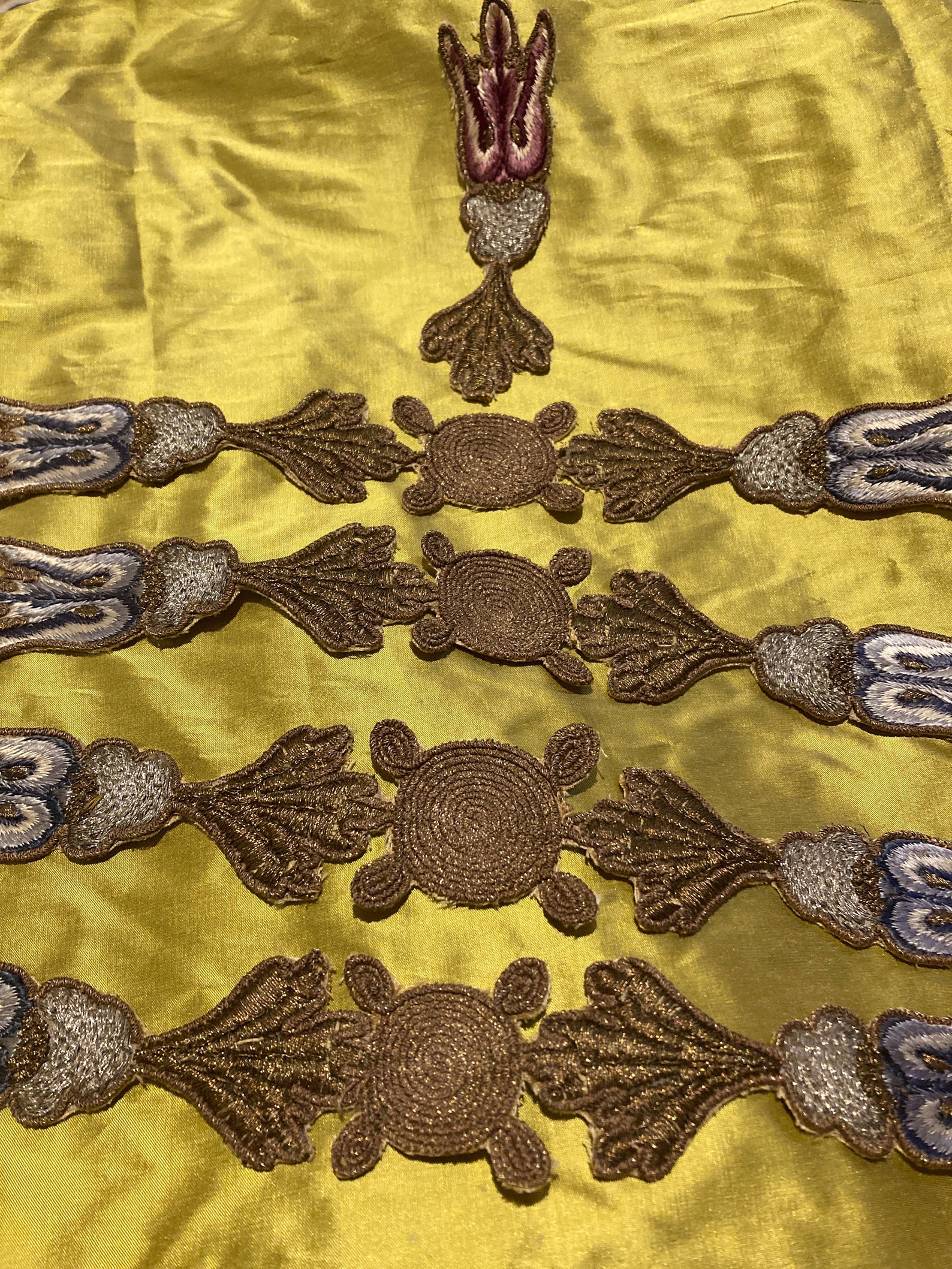 Beautiful Antique 1800s Regency/ Napoleonic Dress Front Appliqués Set ...