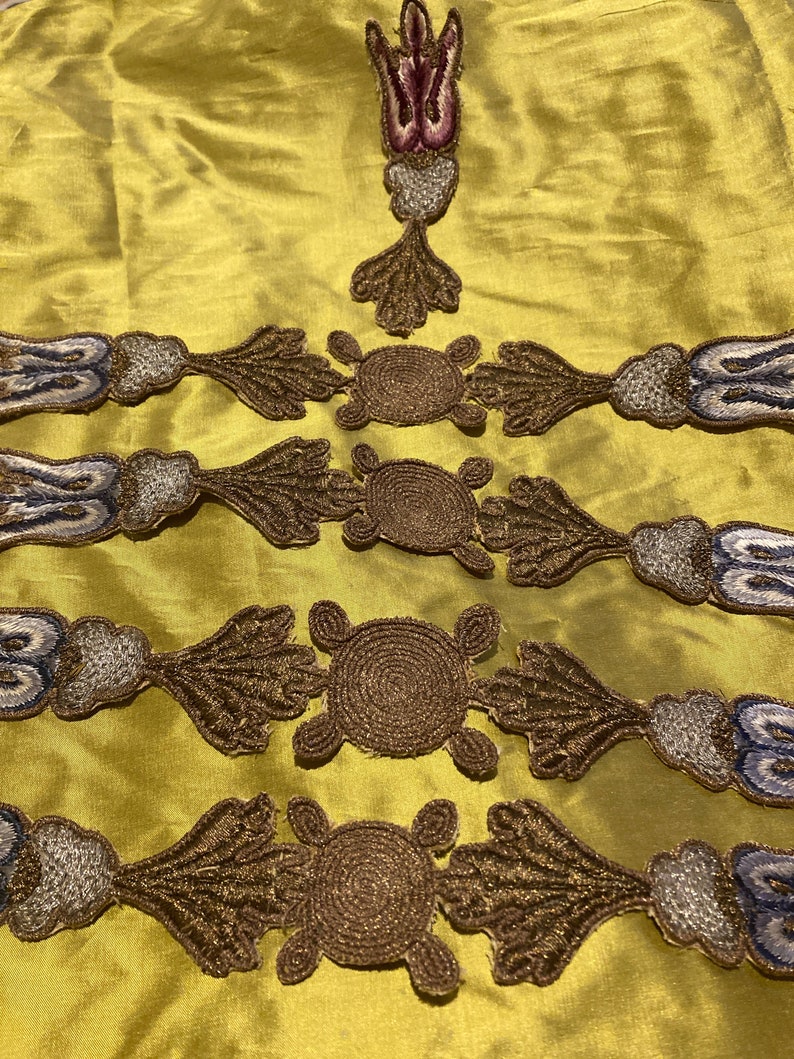 Beautiful Antique 1800s Regency/ Napoleonic Dress Front Appliqués Set ...