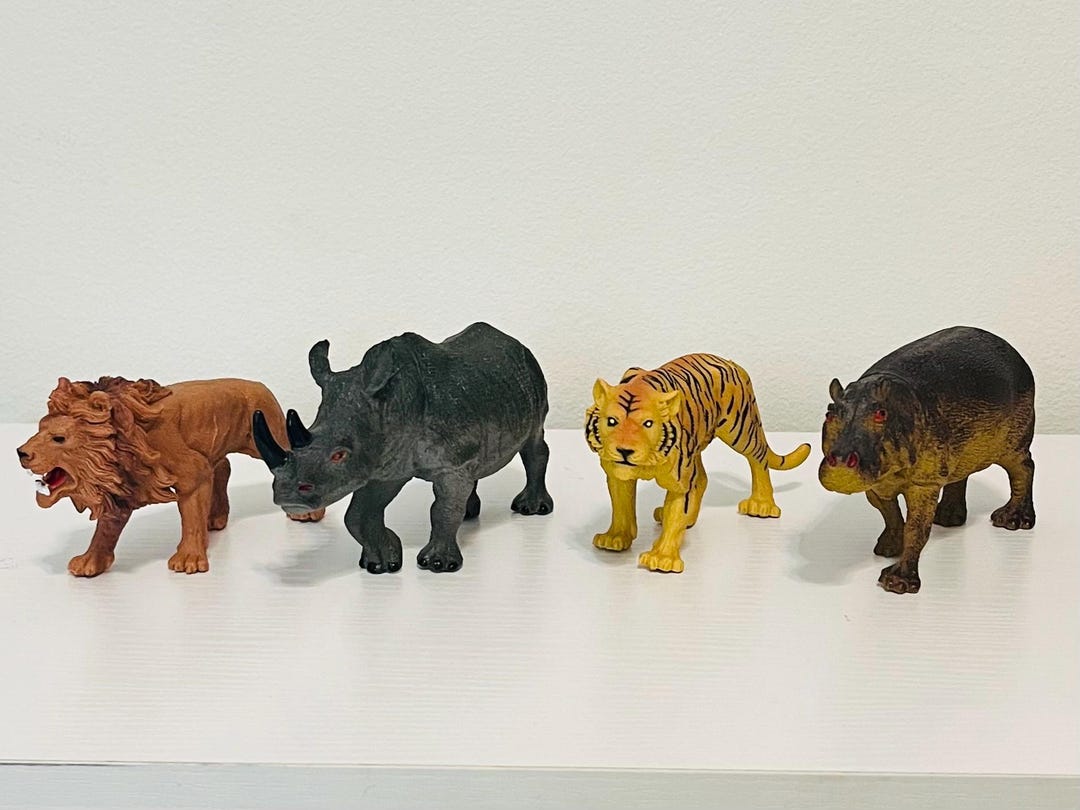 Plastic Wild Animals Set of 4 - Etsy