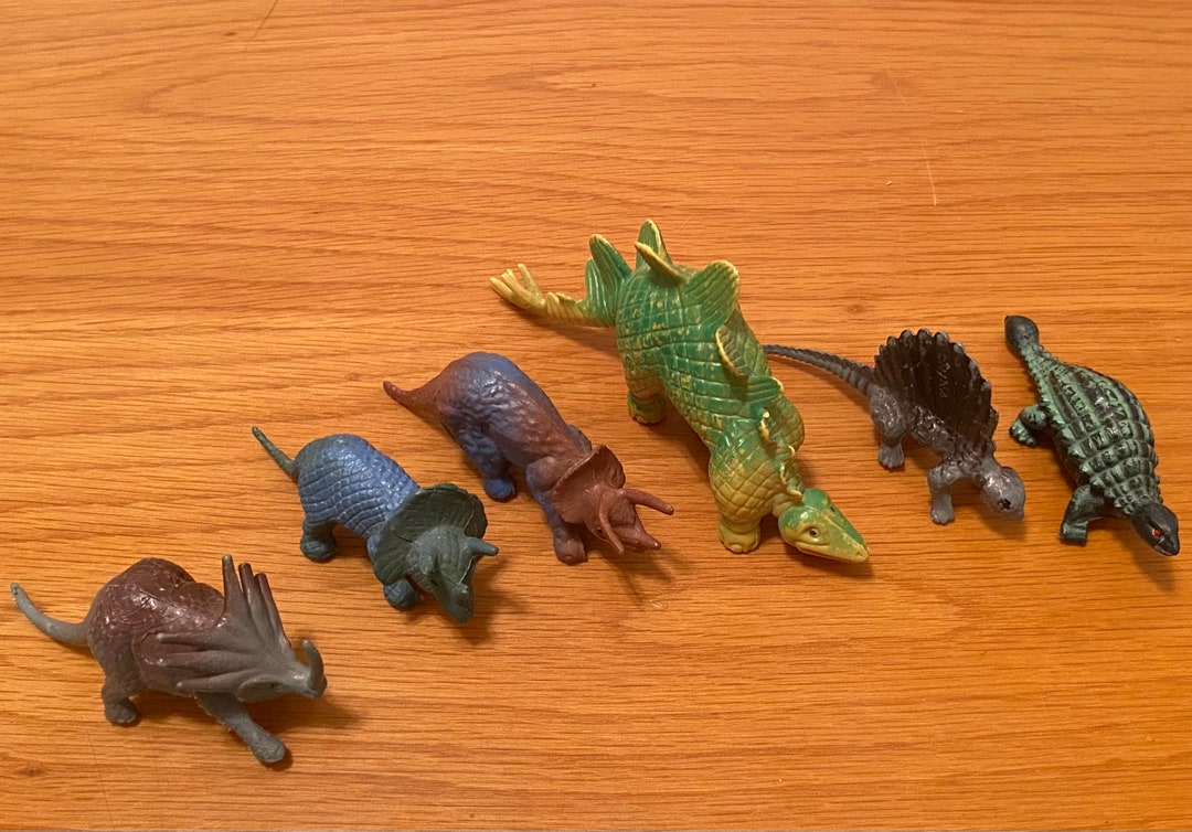 Set of 6 VTG 1960s Dinosaur Figures Hard Plastic Toys 2 1/2 4 Inches - Etsy