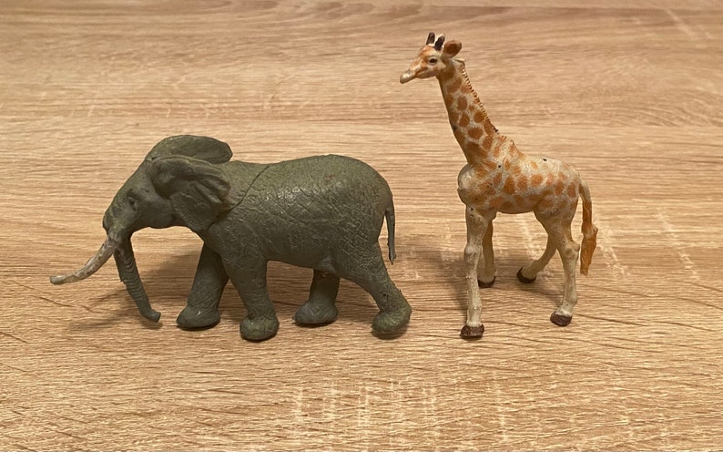 African Savannah 2 Animals Set Elephant Jiraffe - Etsy
