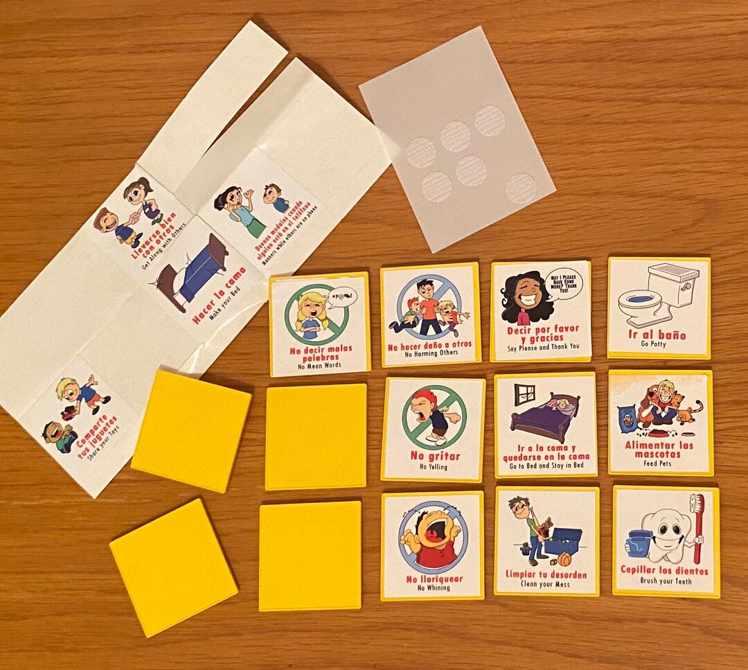I Can Do It Reward Memory Bilingual English/spanish Plastic Cards Chore ...
