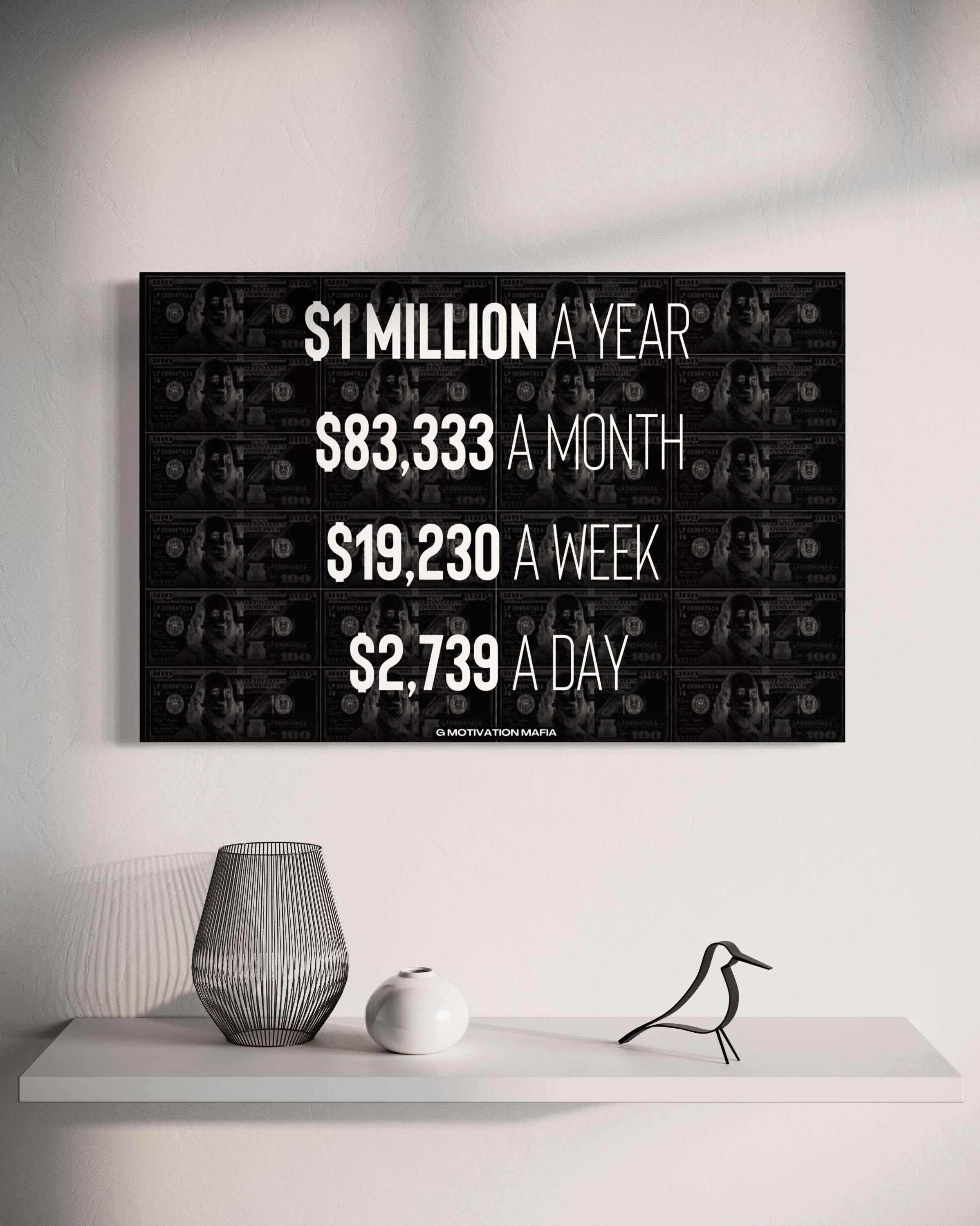 A Million Dollar Motivation Canvas Print, CEO Office Decor - Etsy