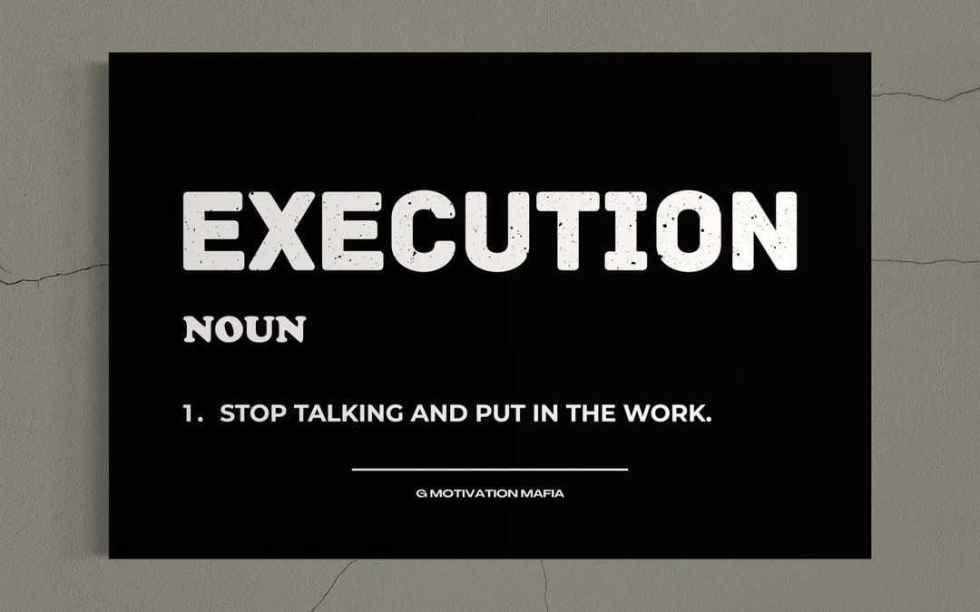 EXECUTION Motivational Canvas Wall Art, Abstract Art, Motivational Wall ...