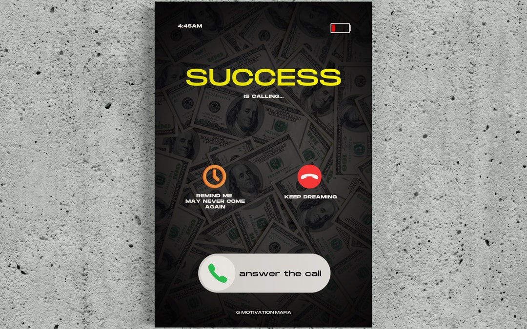 SUCCESS IS CALLING Motivational Canvas Wall Art, Abstract Art ...