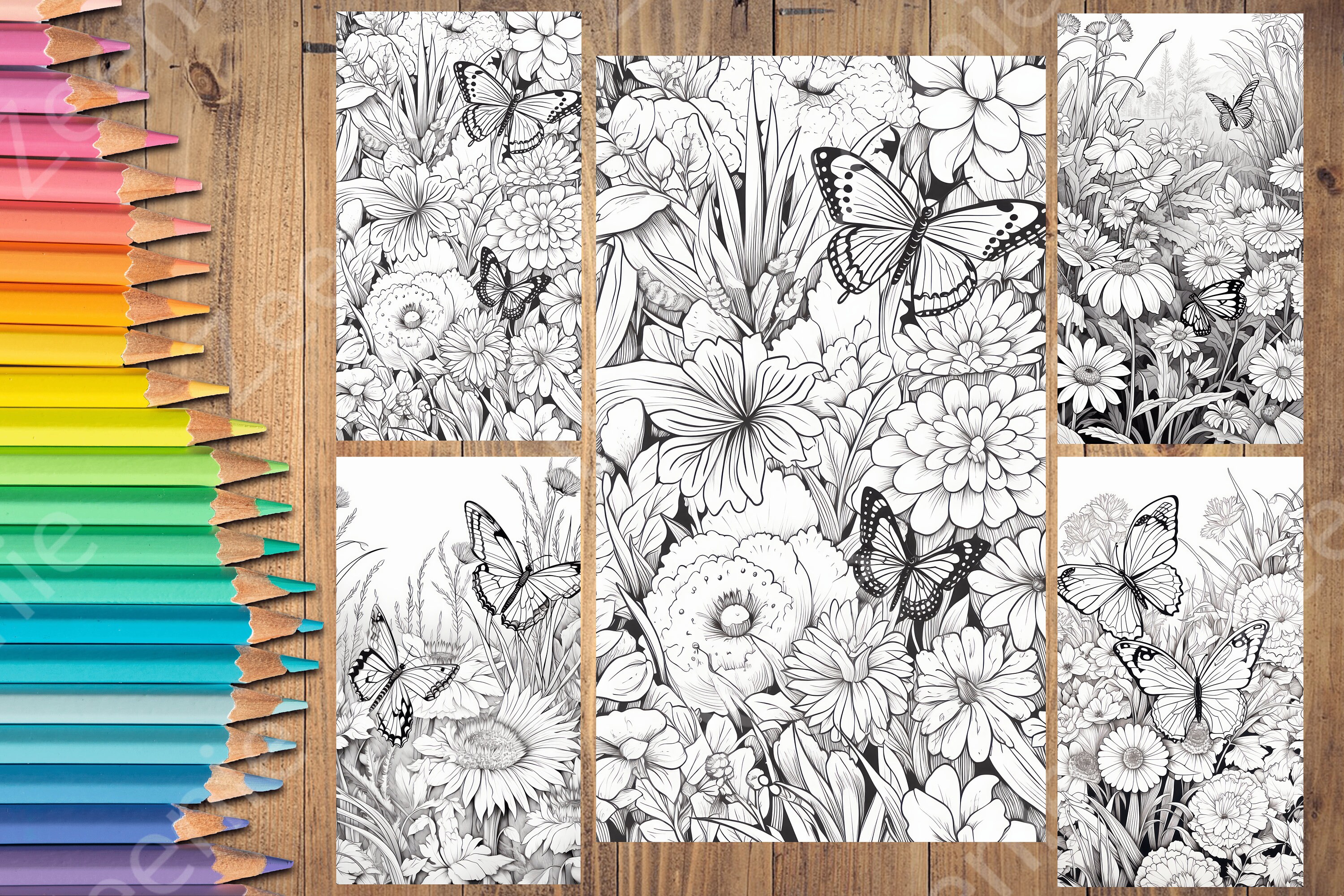 24 Wildflower Meadows Coloring Book - Adults Kids Coloring Pages ...