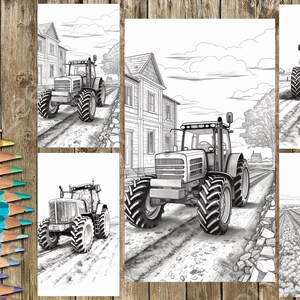 24 Vintage Farms - Adults Kids Coloring Pages, Instant Download ...