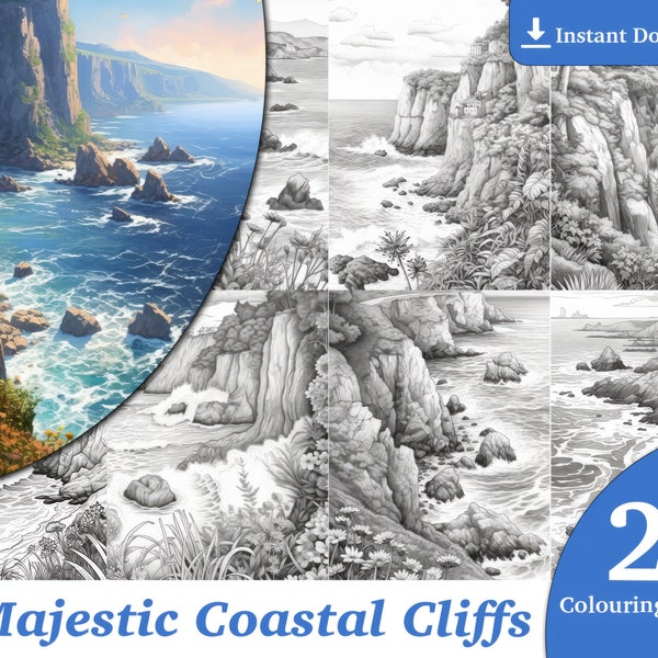 Coastal Coloring Pages for Adults - Etsy