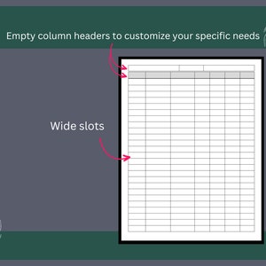 8 Column Customizable Log | 8 Column Customizable Sheet | Multipurpose ...