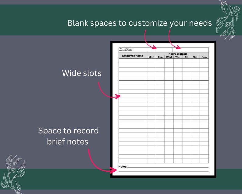 Employee Time Sheet | Printable Employee Time Sheet | Employee Work ...