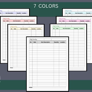 Daily Inventory Log | Printable Inventory Log | Inventory Tracker ...