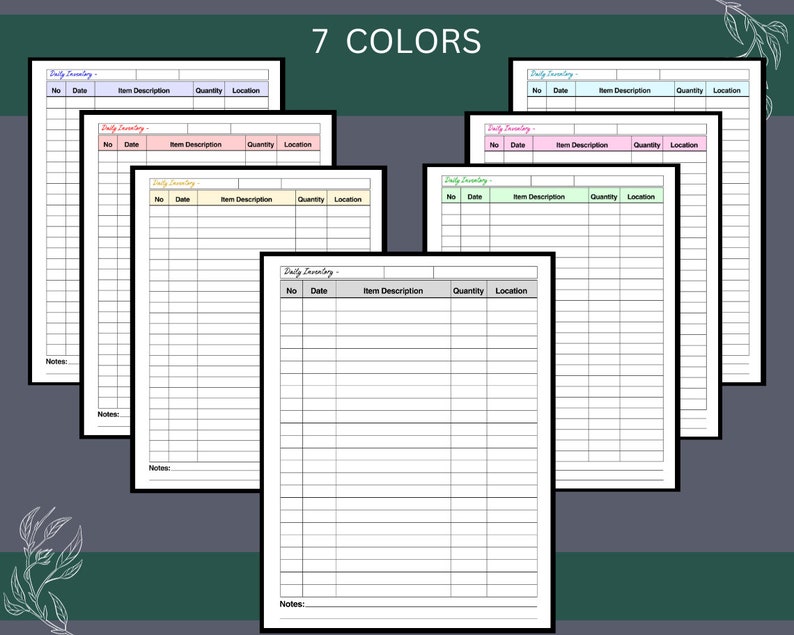Daily Inventory Log | Printable Inventory Log | Inventory Tracker ...