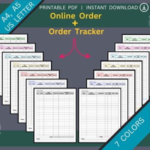 Online Order | Order Tracker | Printable Online Order Log | Printable ...