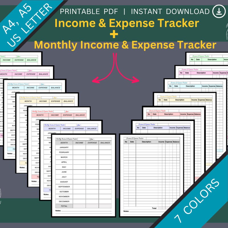 Income Tracker Printable - Etsy