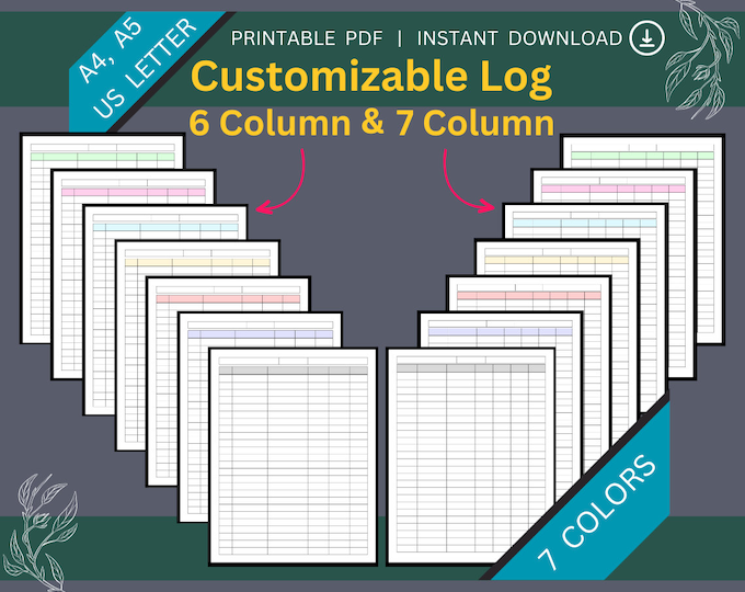 Blank Column Chart, Column Grid, Blank Table Chart Template, Printable ...