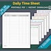 Daily Time Sheet | Printable Daily Time Sheet | Work Schedule | Time ...