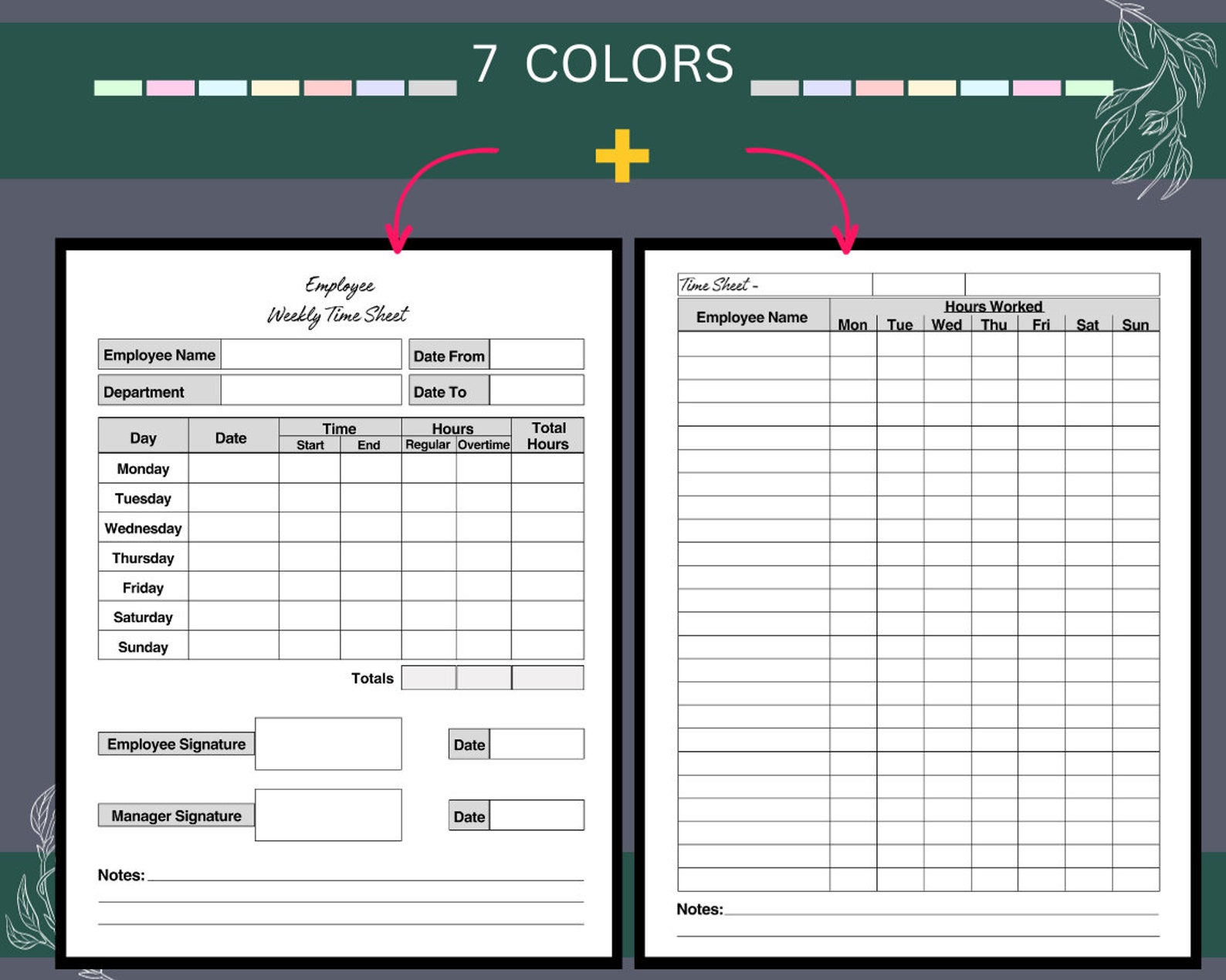 Employee Time Sheet | Printable Employee Time Sheet | Employee Work ...
