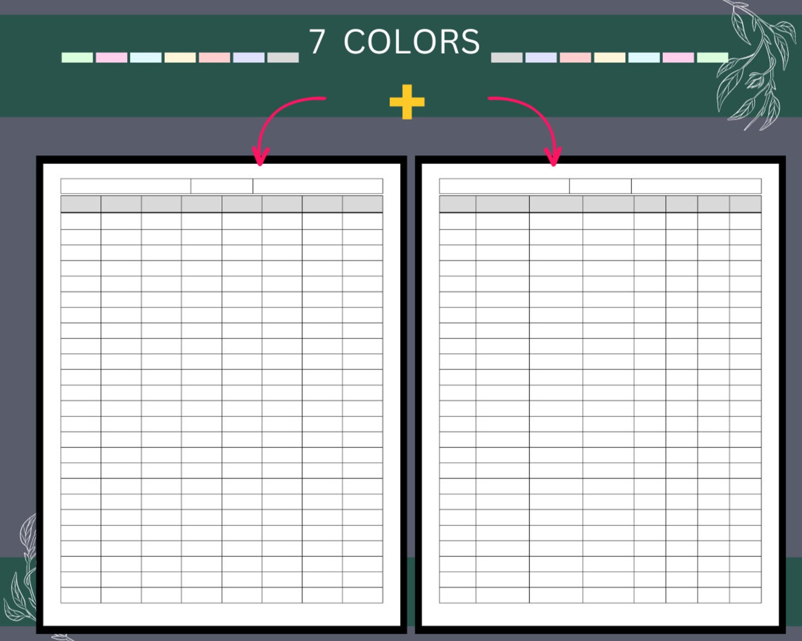 8 Column Customizable Log | 8 Column Customizable Sheet | Multipurpose ...