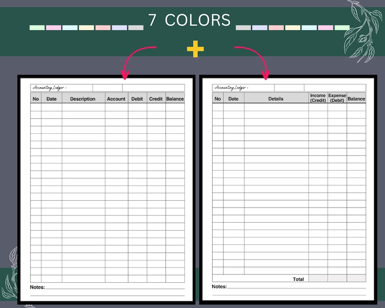 Accounting Ledger | Printable Accounting Ledger | Accounting Template ...