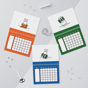 Cute Rabbit 2025 Wall Calendar | Miffy Inspired Fan Art, Minimalist ...