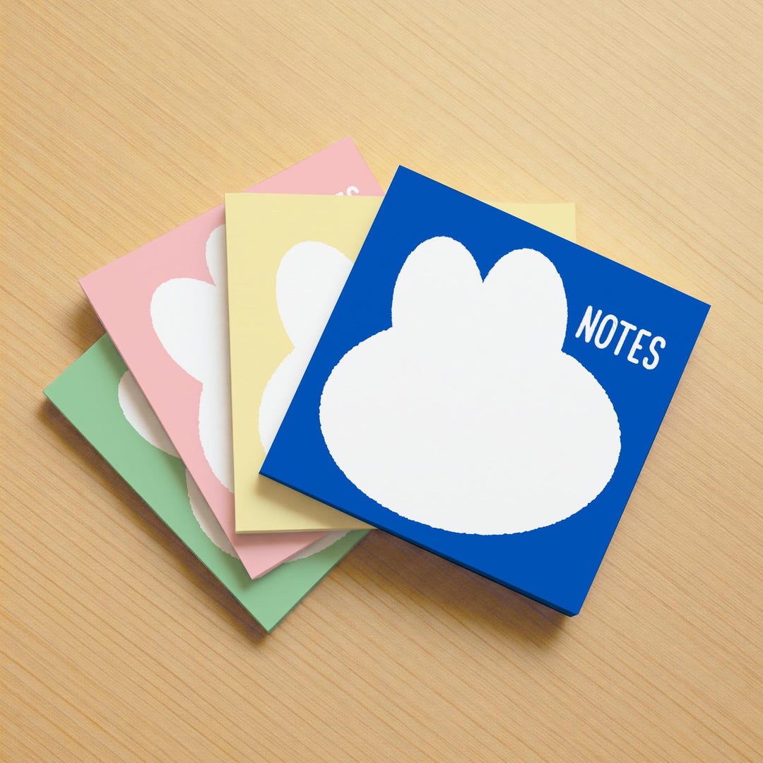 Cute Bunny Post-it | Miffy Inspired Stationery, Sticky Note Pads for ...