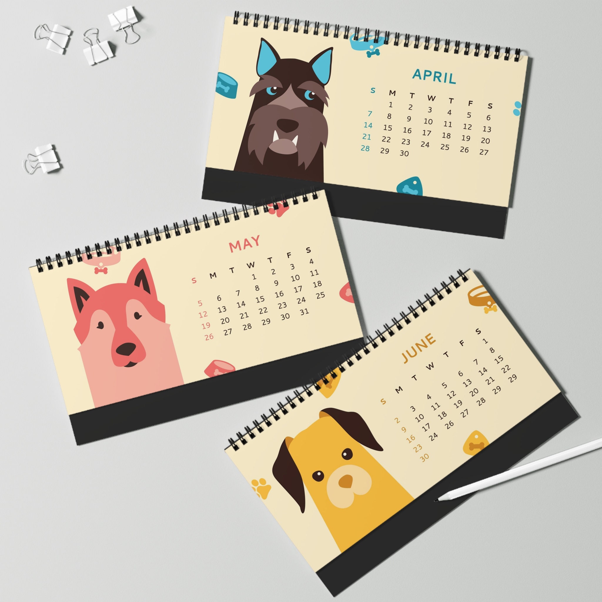 Canine Companions 2024 Calendar Dog Themed Desk Calendar Cute Dog ...