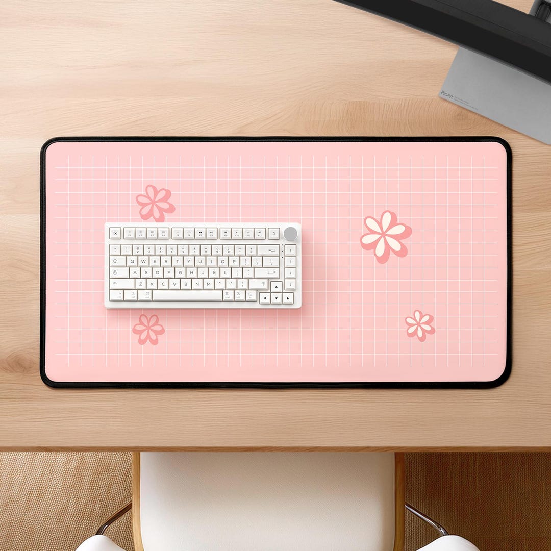 Pink Pastel Desk Mat | XL Cute Mouse Pad, Soft Colored Desk Accessory ...