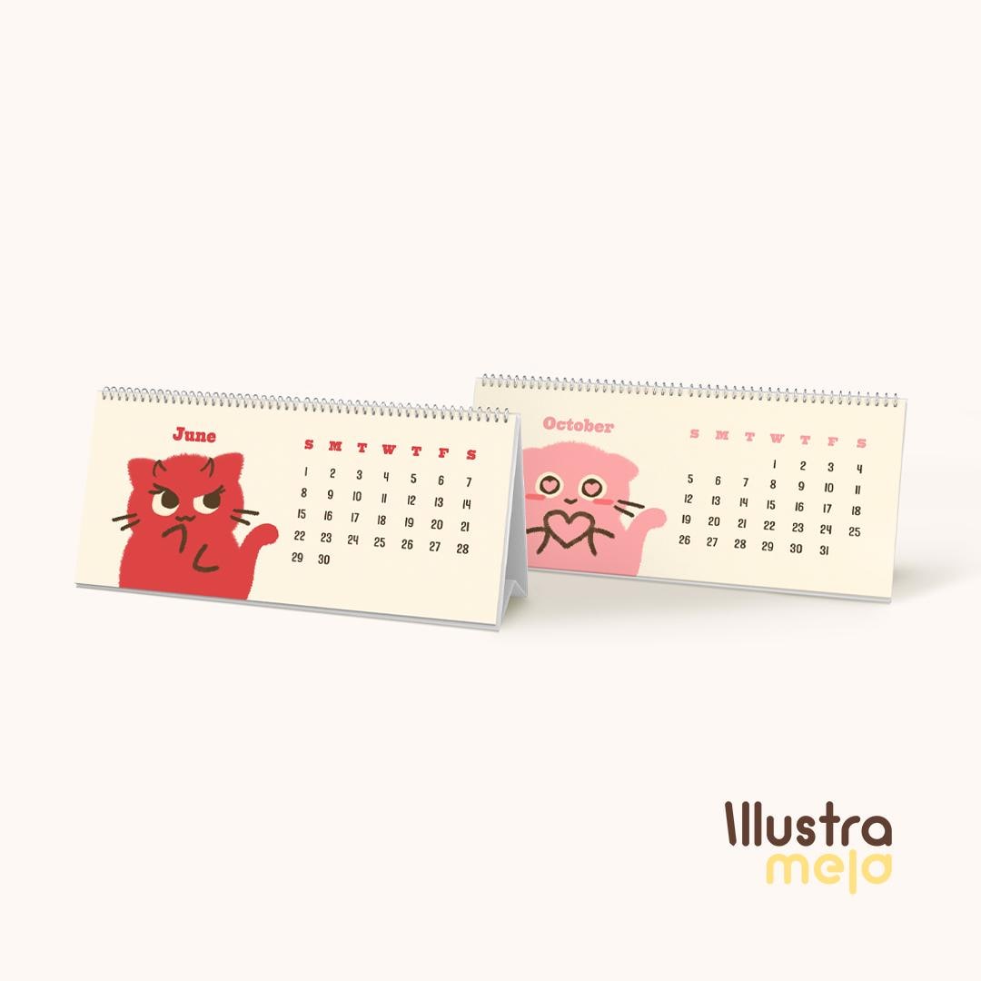 2025 Minimalist Cat Desktop Calendar, Messy Hand-drawn Kitty Monthly ...