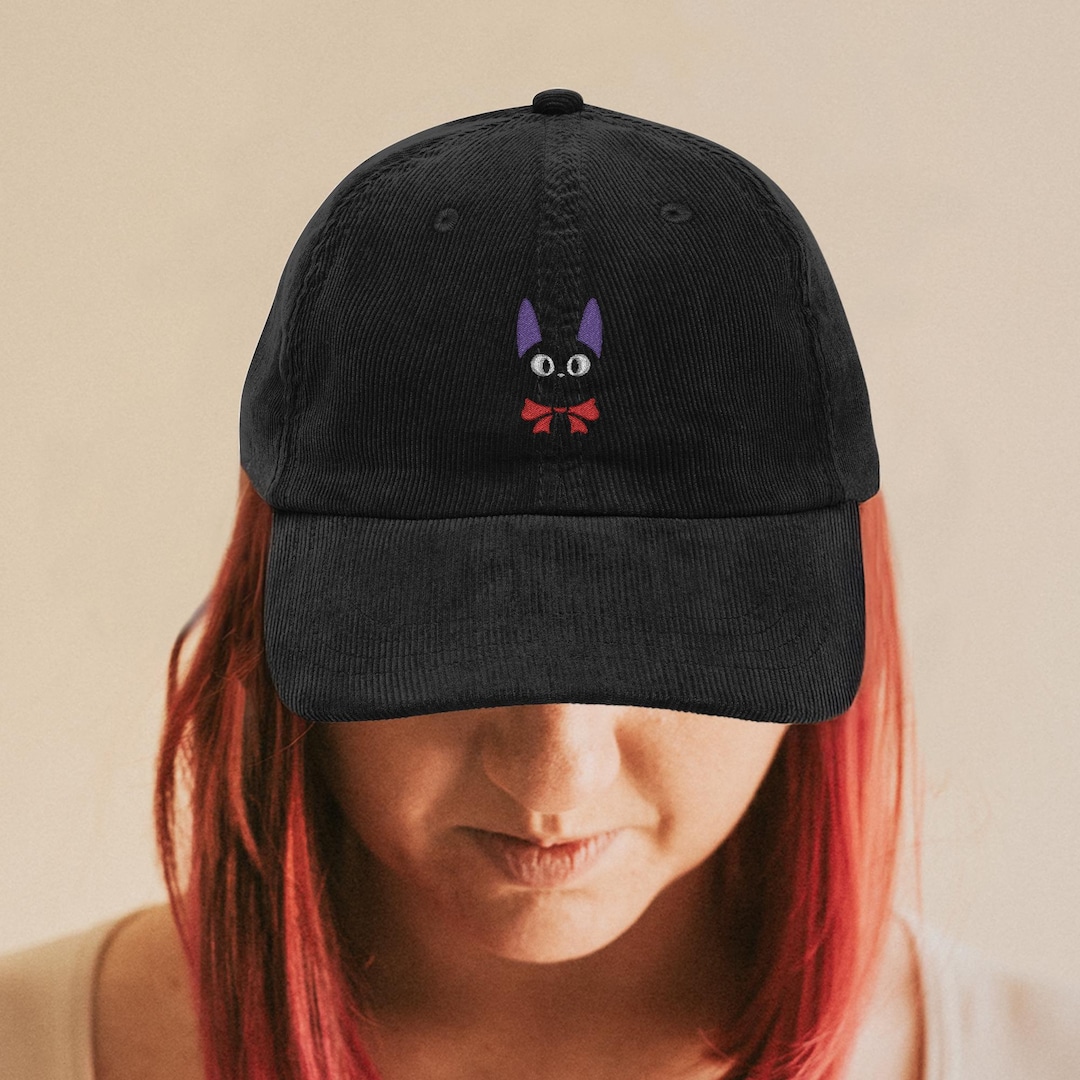 Embroidered Cat Cap | Studio Ghibli Gifts, Jiji Cat Corduroy Cap, Cute ...
