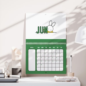 Cute Rabbit 2025 Wall Calendar | Miffy Inspired Fan Art, Minimalist Calendar, Kawaii Desk ...